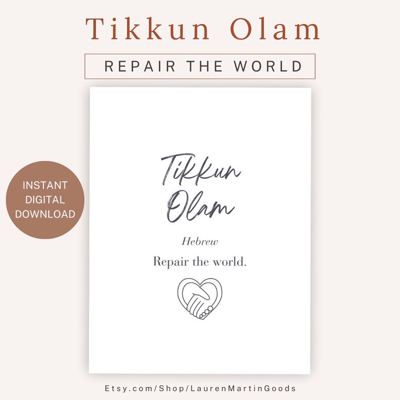 Tikkun Hanefesh (repair the World) Tikkun Olam (repair the Soul ...