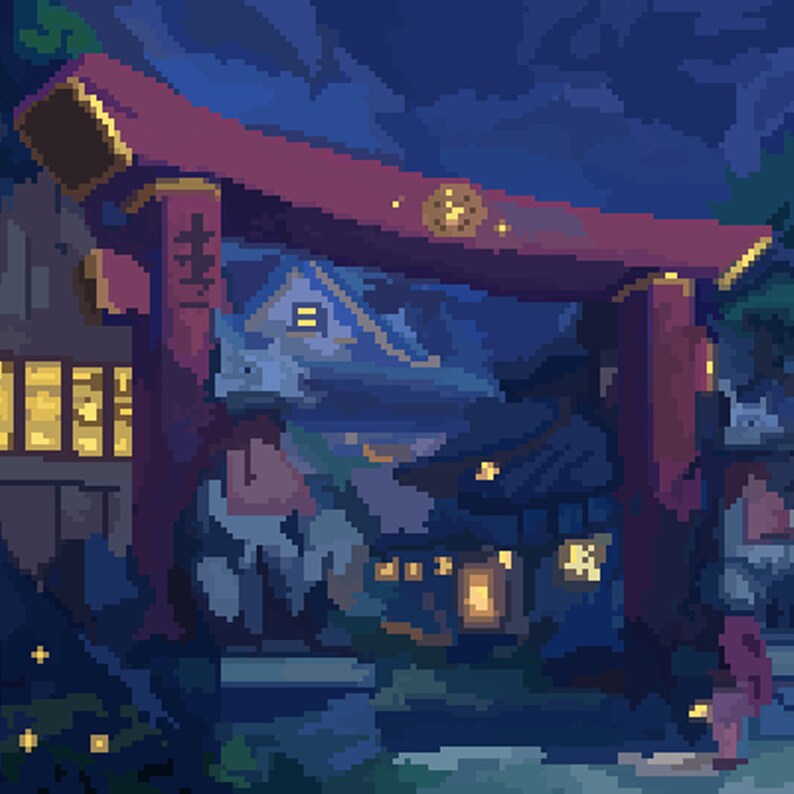 Japanese Torii Pixel Art Design Mousepad choose Size Small - Etsy