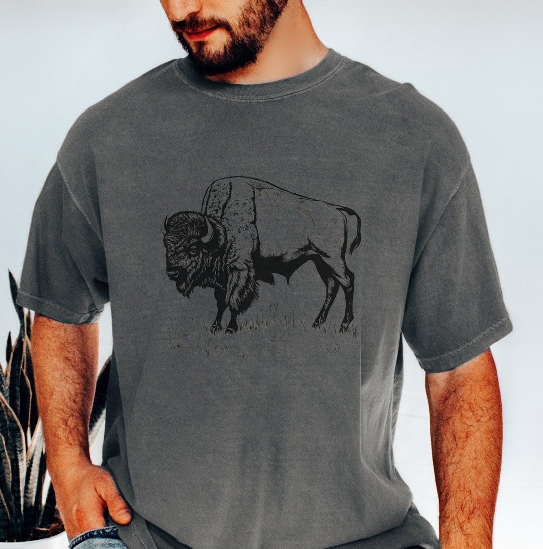 Bison Tee Shirt, Mens Buffalo Tshirt - Etsy