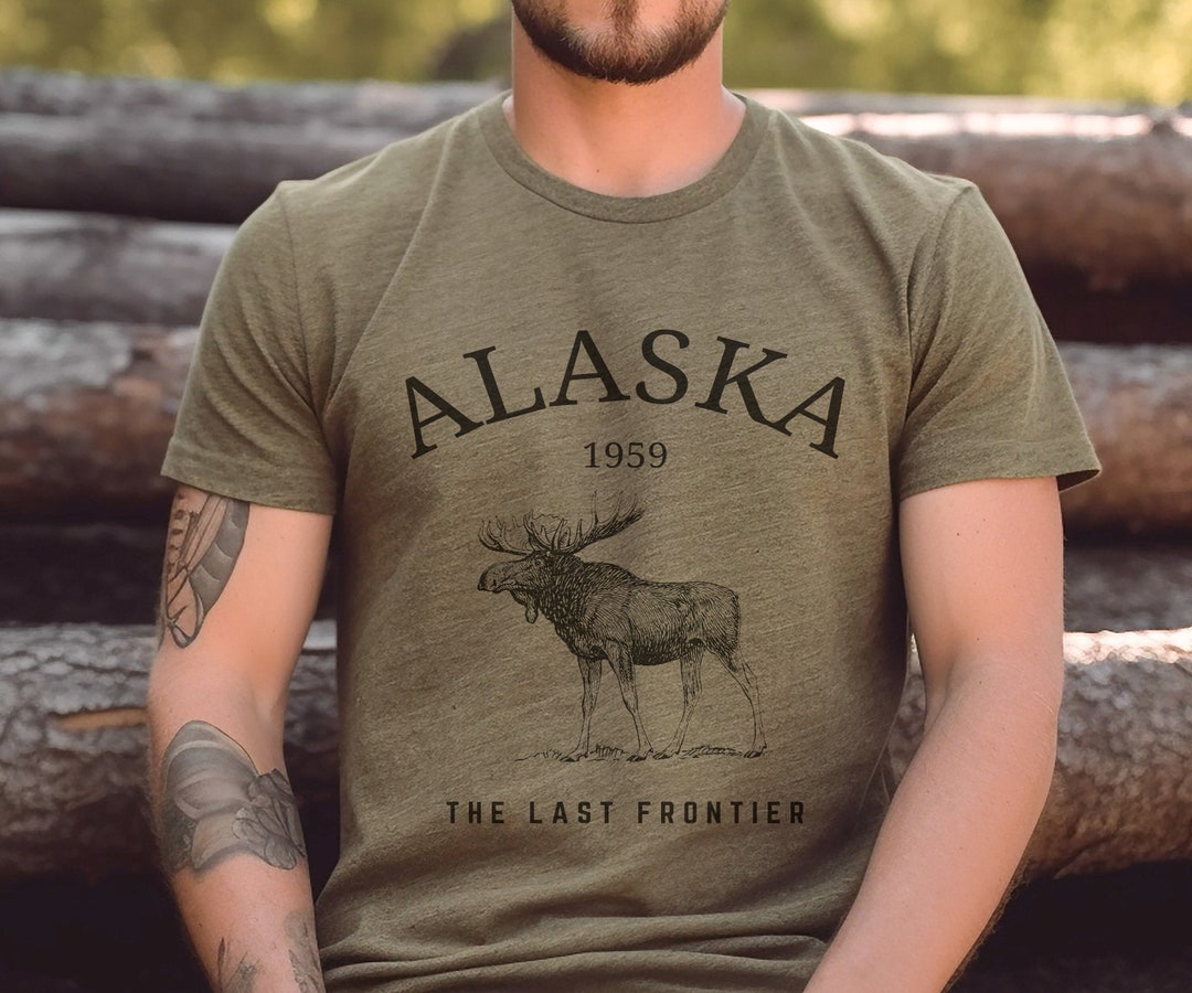 Mens Alaska Moose Tshirt - Etsy