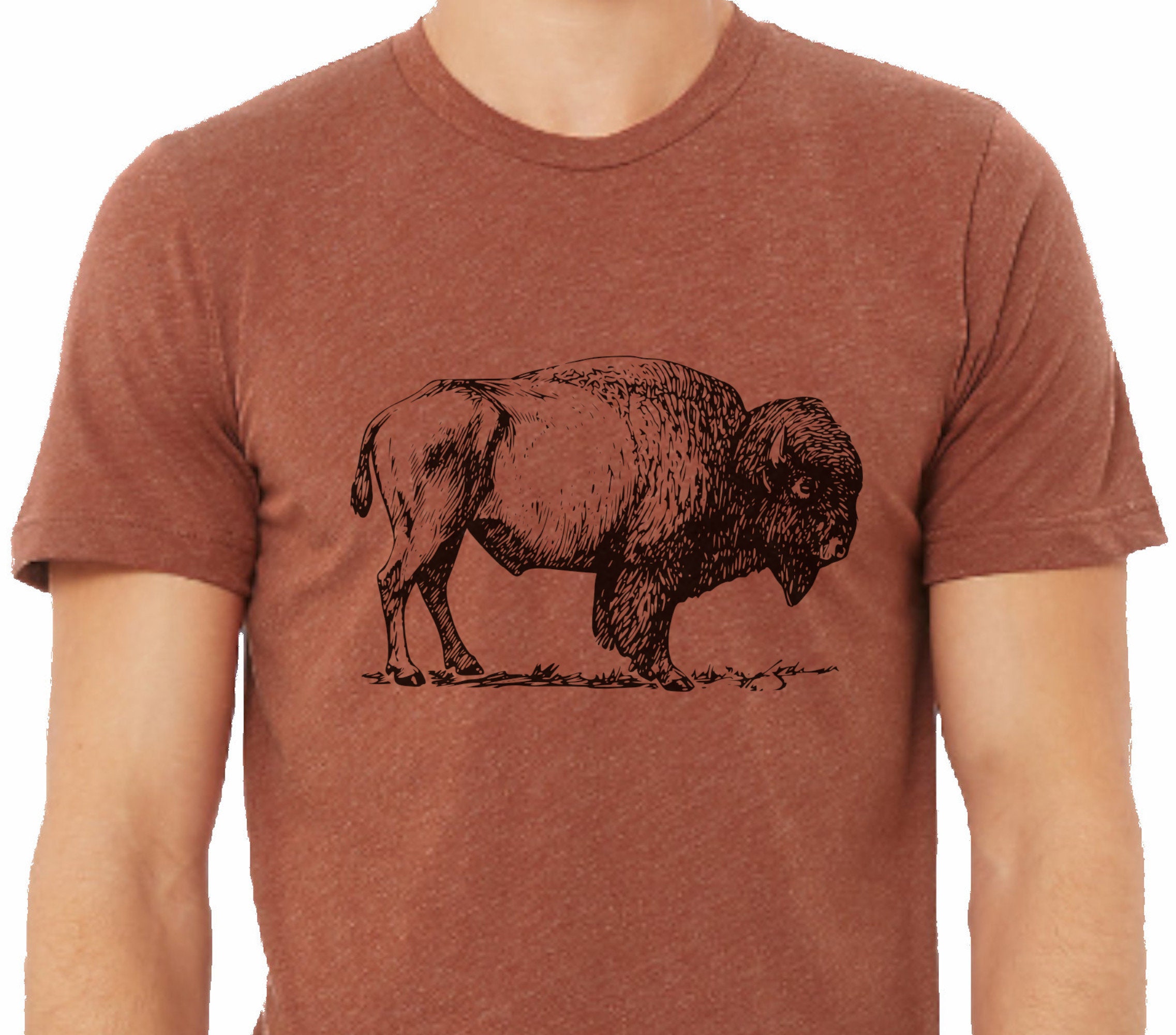 Bison Shirt, Mens Bison Tshirt, Yellowstone Montana Buffalo Shirt ...