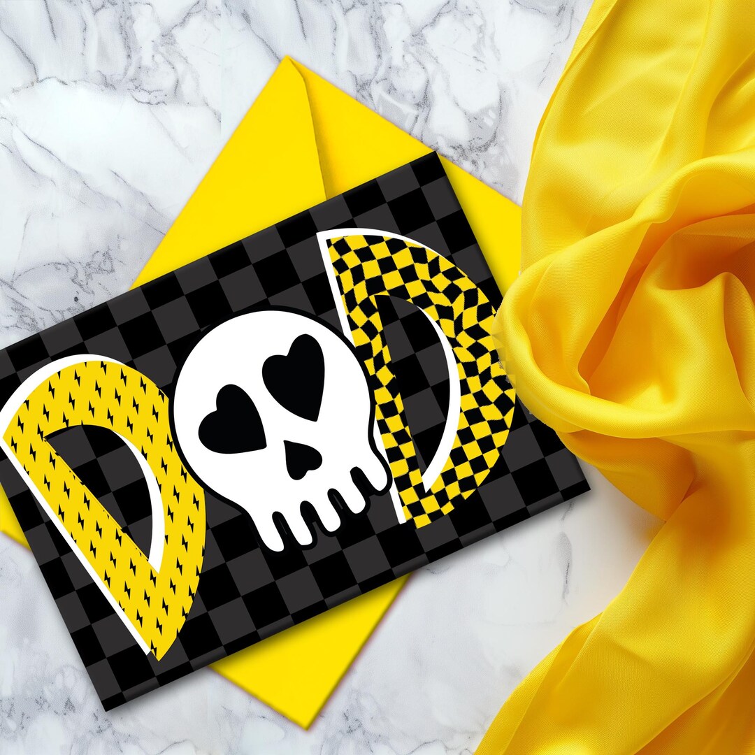 Emo Skull Father's Day Card – Alternative Dad Birthday Gift, Scene Punk ...