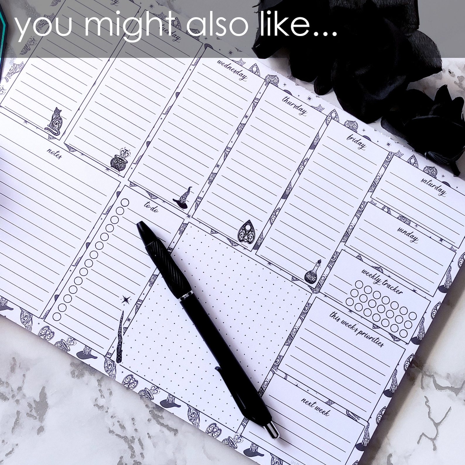 Magical Daily Planner | A5 Organiser Desk Pad | 50 Days Schedule Pages ...