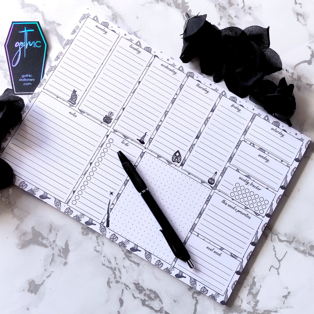 Magical A4 Desk Planner 55 Weeks Tear Away Pages Spooky Desktop Office ...