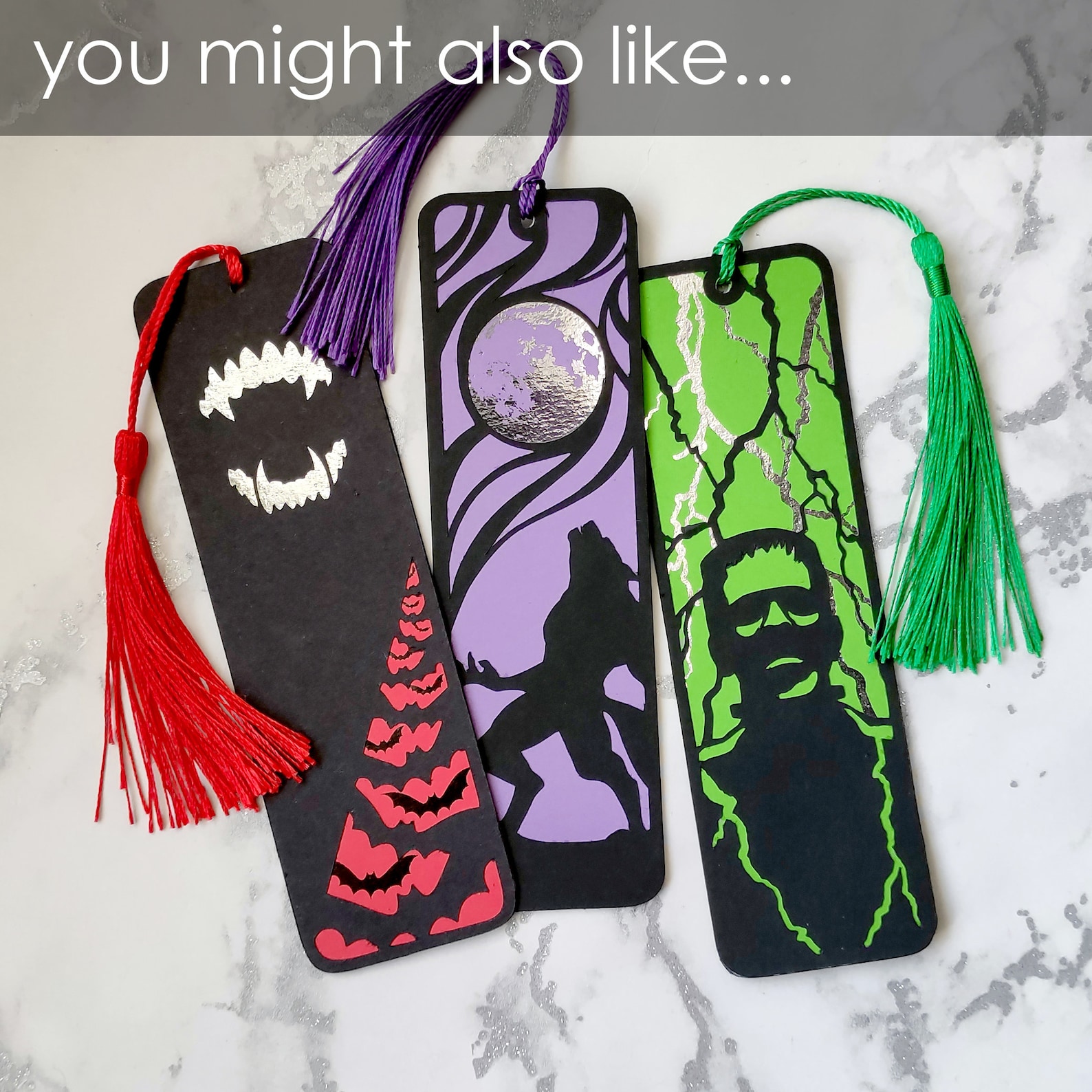 Werewolf Foil Bookmark | Handmade Gift for Witchy Gothic Book Lover ...