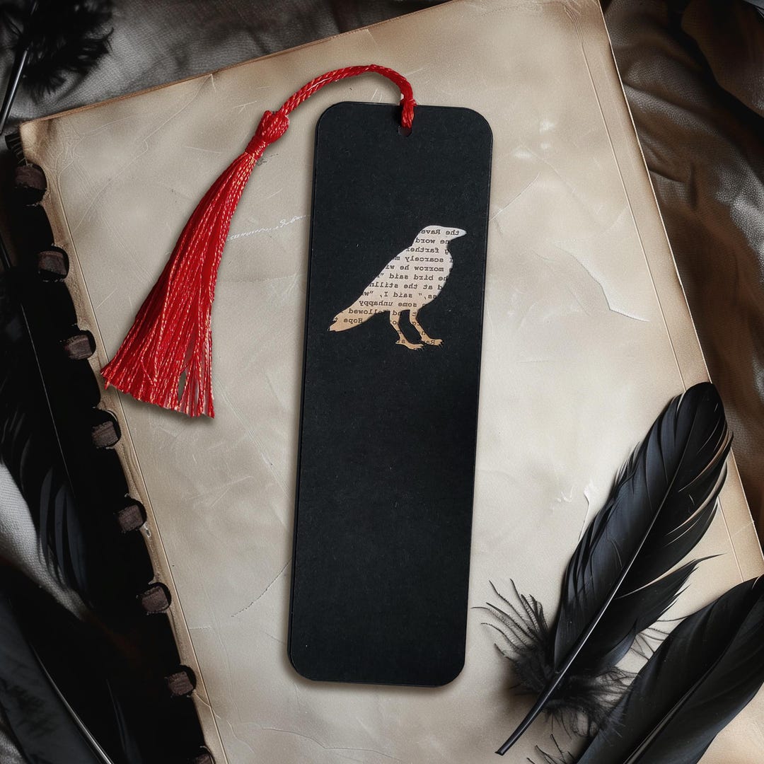 Nevermore Poe Bookmark | Handmade, Inlaid With Edgar Allan Poe "the ...
