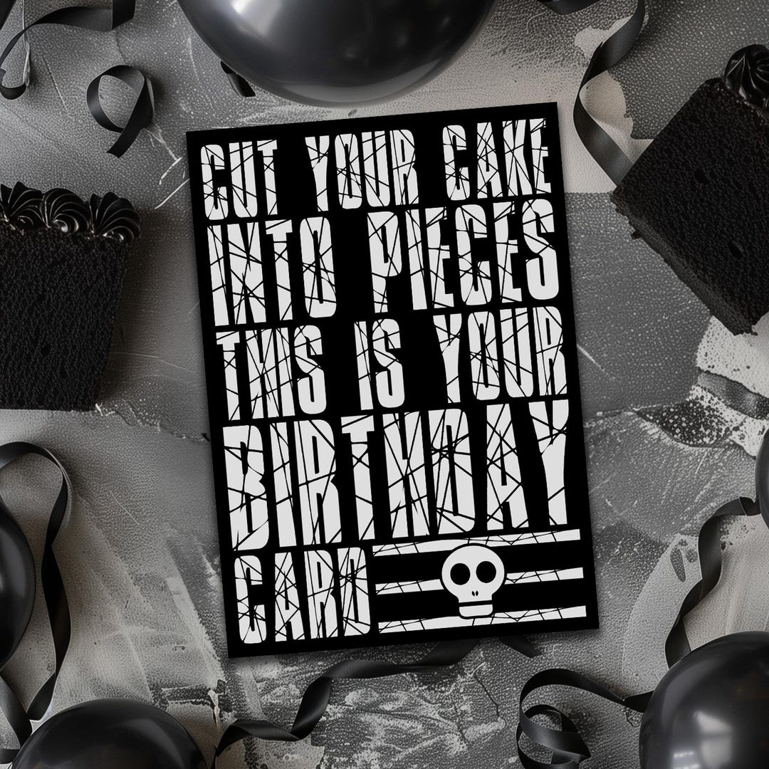 Nu Metal Birthday Card | Last Resort Emo Lyric Greeting | Glossy Black ...