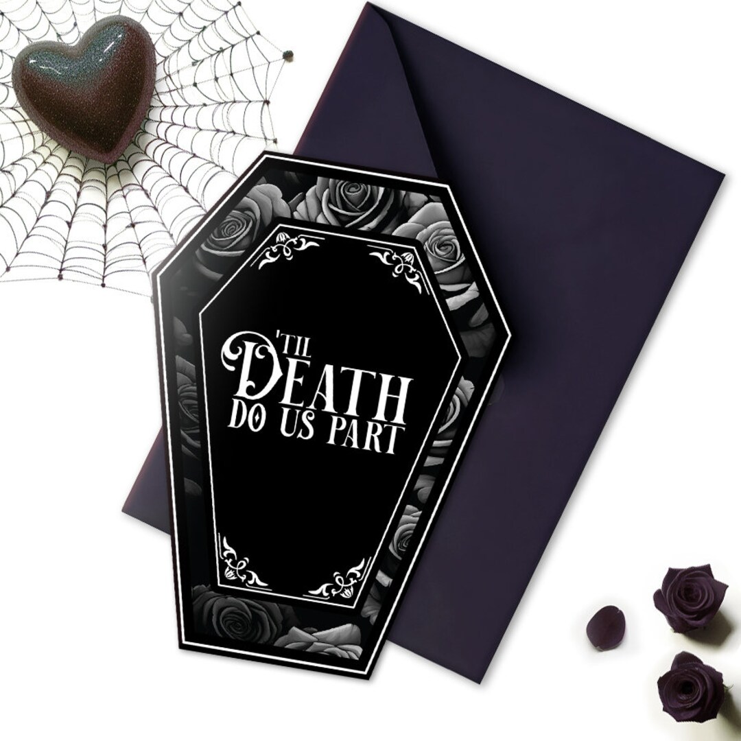 Til Death Us Do Part Valentine A5 Coffin Card for Macabre Gothic Lovers ...