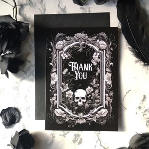 Thank You Skull Card | Large Alternative Appreciation Greeting ...