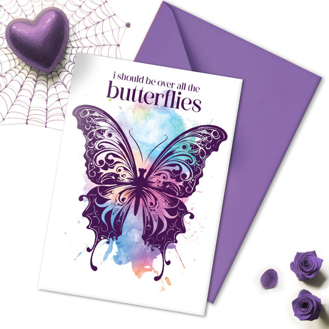 Over All the Butterflies Romantic Card A5 Paramore Card for Emo Lovers ...