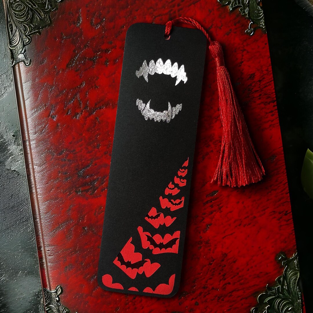 Vampire Foil Bookmark | Handmade Gift for Witchy Gothic Book Lover ...
