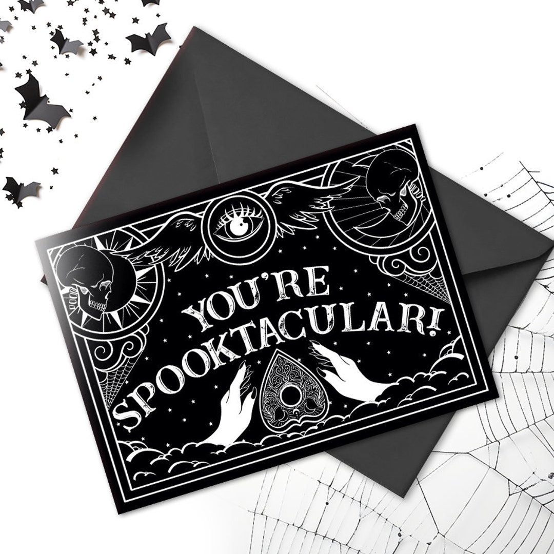 Ouija Everyday Card Landscape A5 Gothic Witchy All Occasion Greeting ...