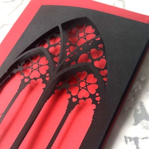 Gothic Arch Love Card | Handmade Wedding & Anniversary Gift | Black ...