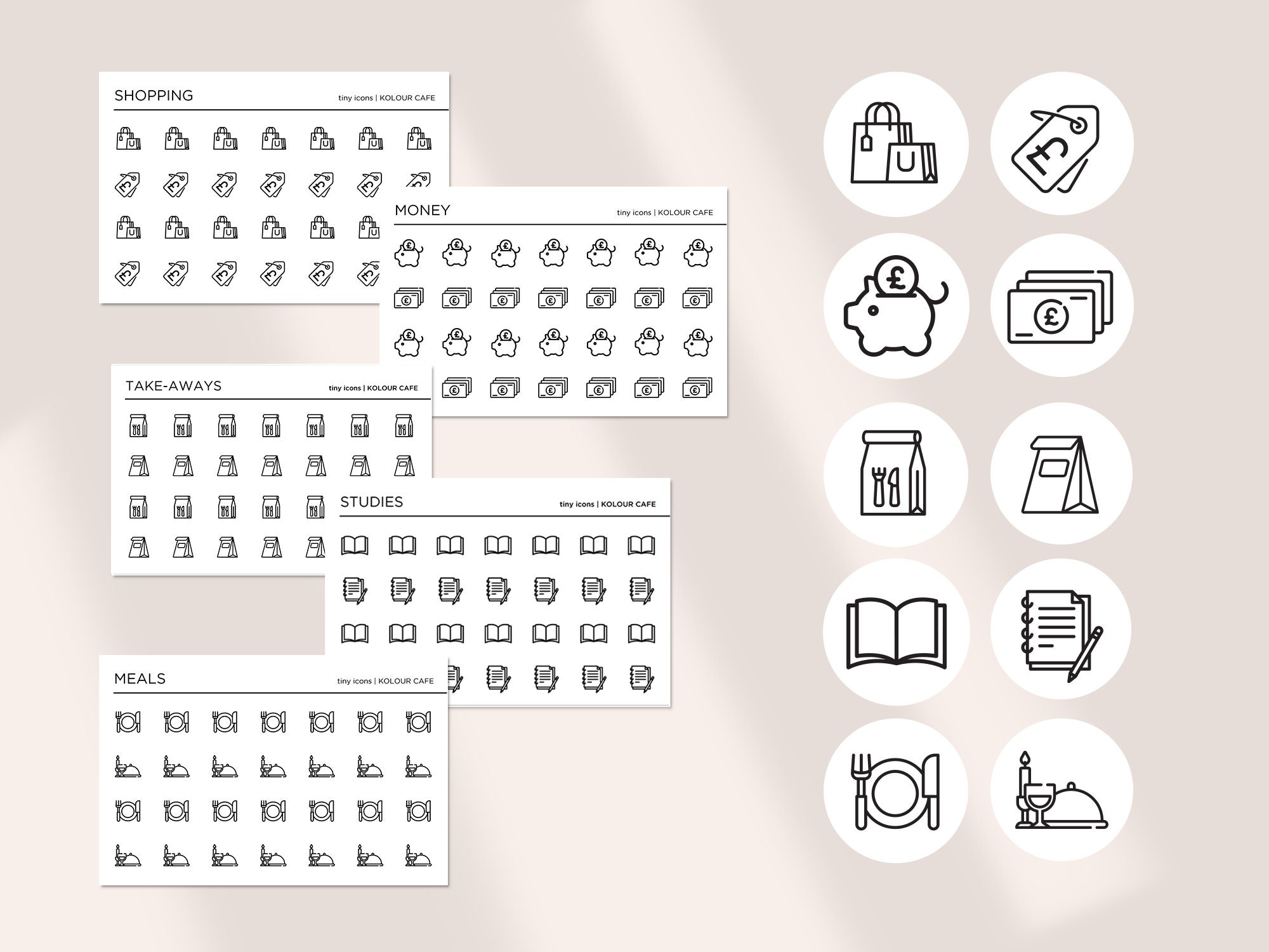 Set of Two Planner Icon Stickers Vol. 4 Clear Mini - Etsy