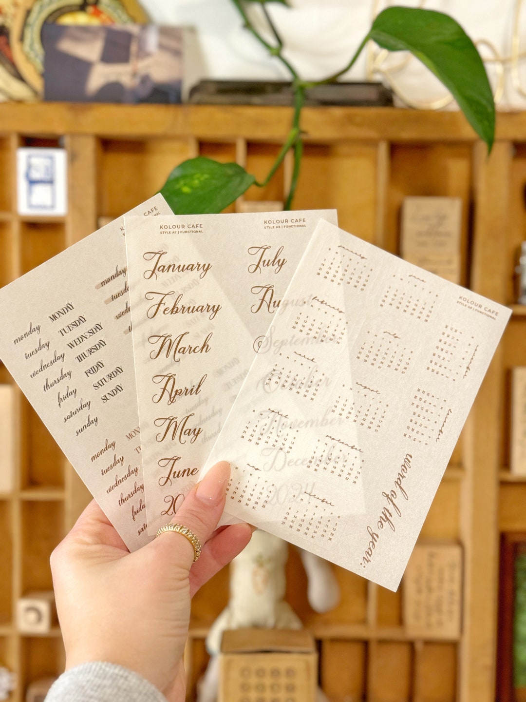 2024 Calendar Mini Calendar Stickers | Monthly Weekly Planner Stickers ...