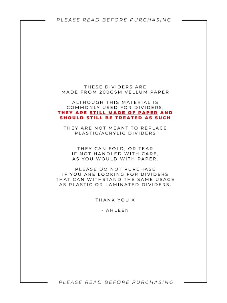 Floating Page Marker Slim Tabs Minimalist Acetate Dividers - Etsy