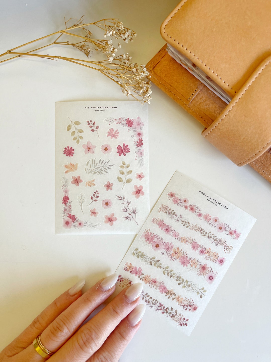 Pink Floral Sticker Sheet | Pretty Flower Journalling Stickers | N50 ...