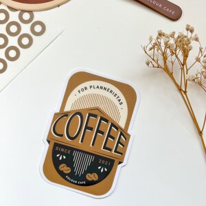 Coffee Vinyl Stickers | Waterproof Transparent Matte Die Cut Sticker ...