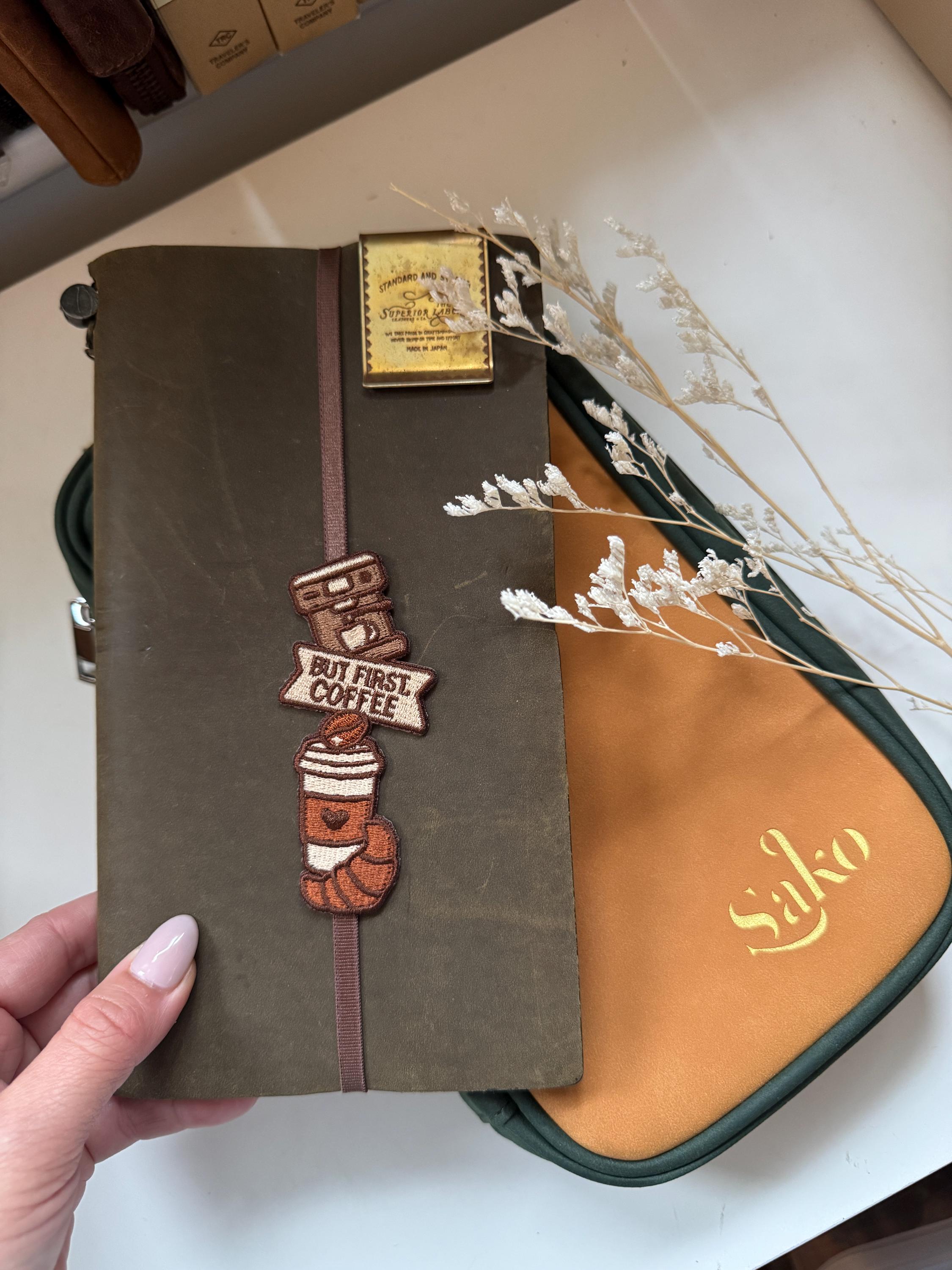 Coffee Tea Embroidered Planner Band for Planners and Journals | Elastic ...