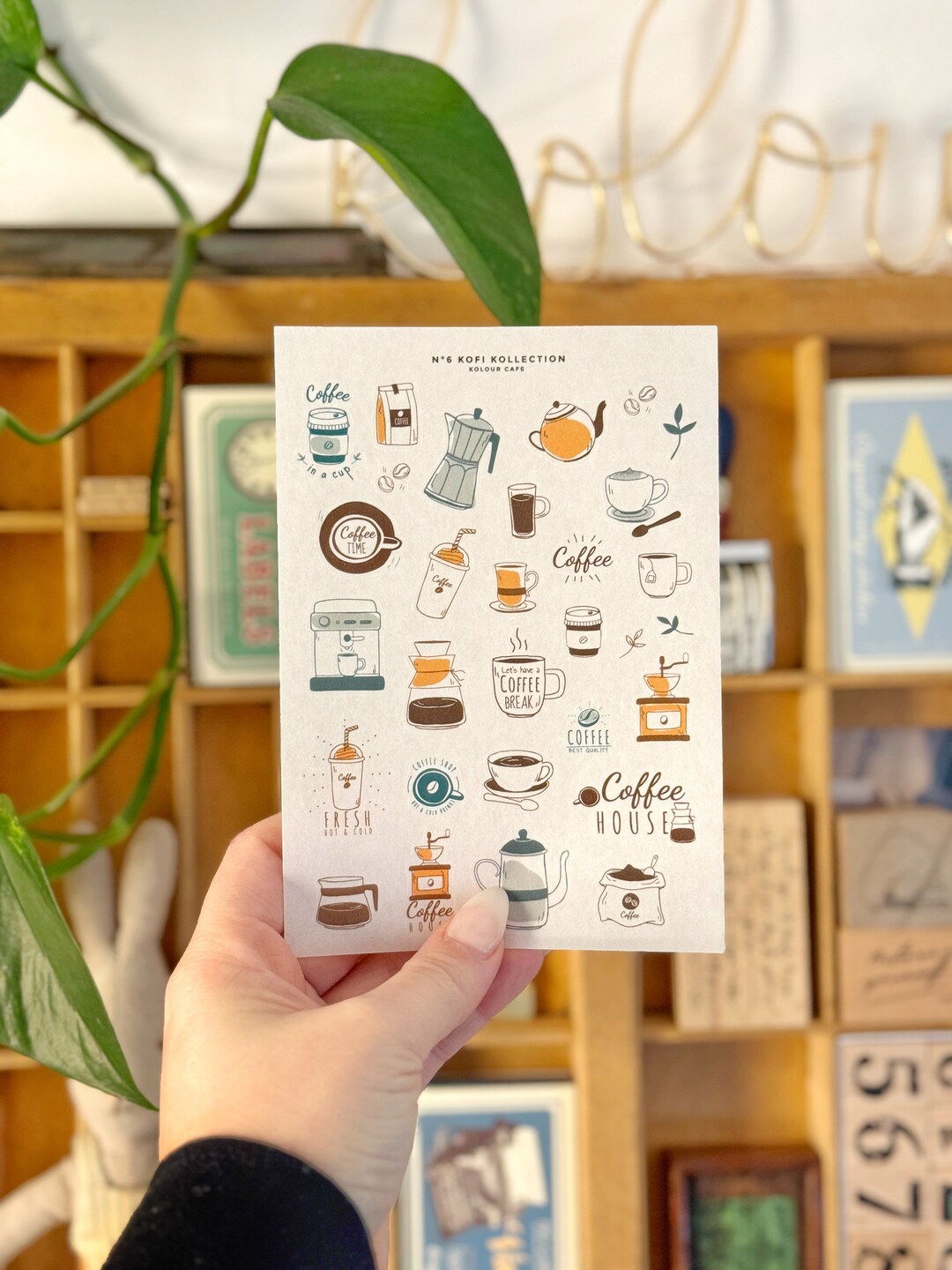 Coffee Vintage Planner Stickers | Kofi 06 | Washi Sticker Style ...