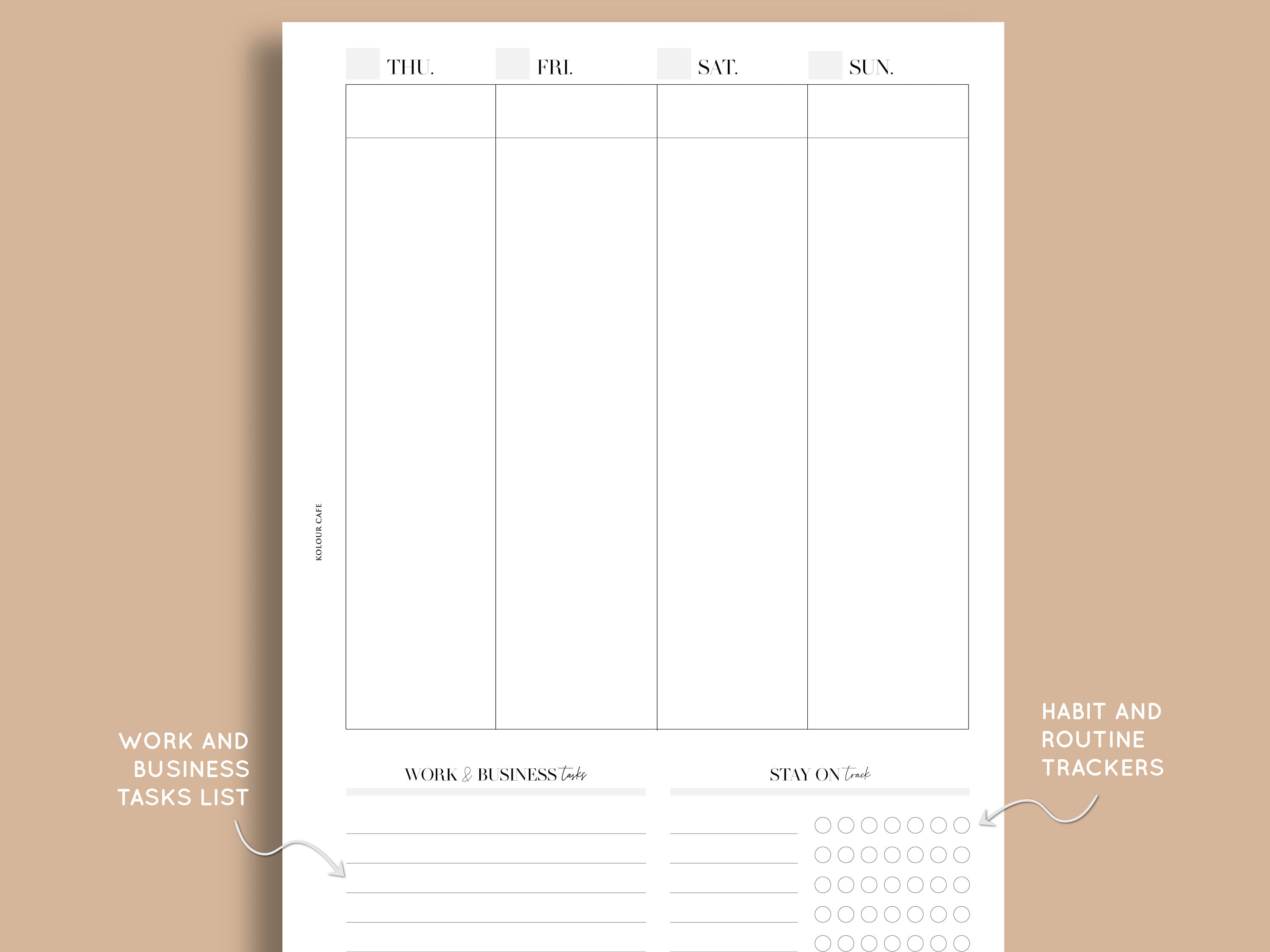 PRINTABLE Weekly Vertical Planner Inserts A5 Undated Weekly - Etsy