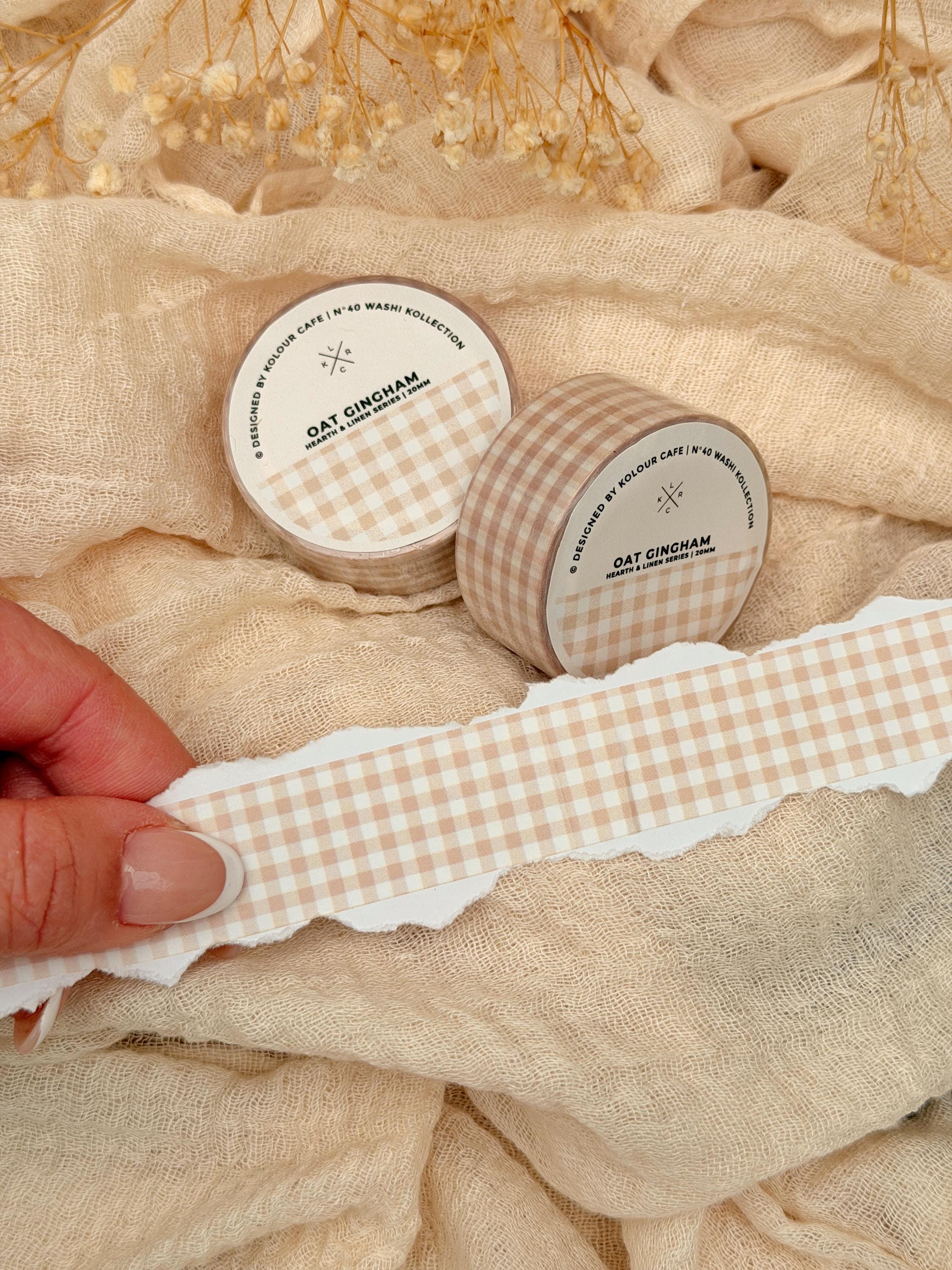 Oat Gingham Washi Tape | Hearth & Linen Series | WA-43 | Beige Neutral ...