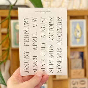 Monthly Text Planner Stickers | Large Script | Washi Sticker Style ...