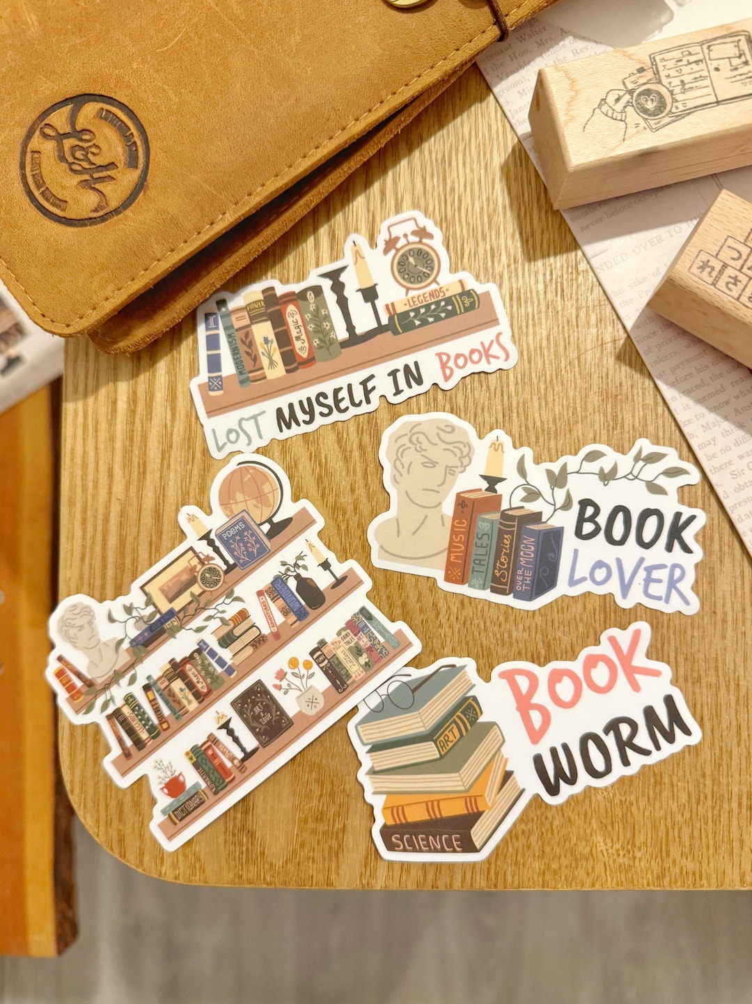 Book Vinyl Stickers | Bookshelf Waterproof Transparent Matte Die Cut ...