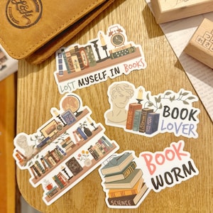 Book Vinyl Stickers | Bookshelf Waterproof Transparent Matte Die Cut ...