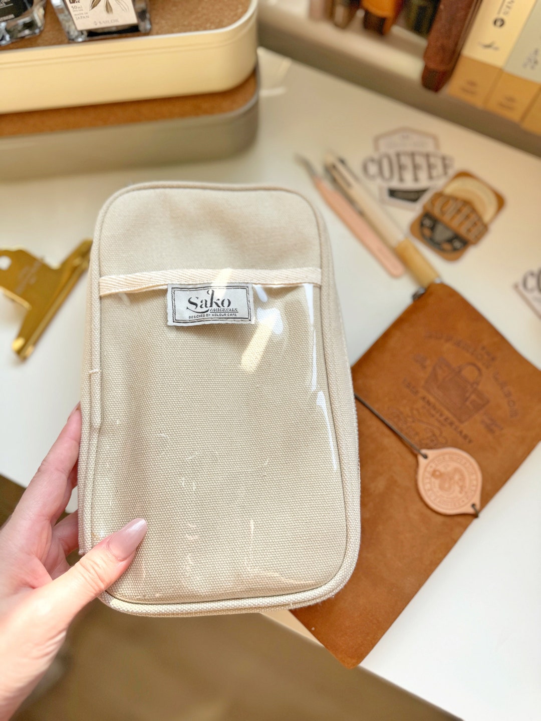 Traveler's Notebook Pouches Zipped Pencil Case Minimalist Stationery ...