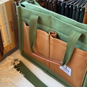 Canvas Planner Tote Bag | Sako Carryall Multi-pocket Organiser for ...