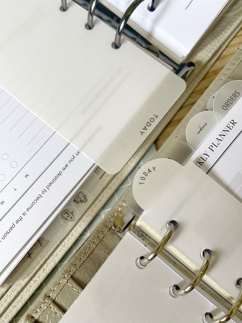 Rounded Tab Page Markers Minimalist Premium Vellum Today | Etsy