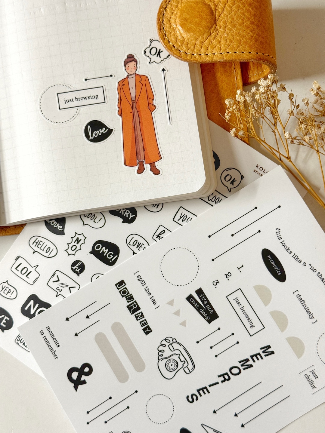 Journaling Icon Stickers | Premium Matte Vinyl Stickers for Planers and ...