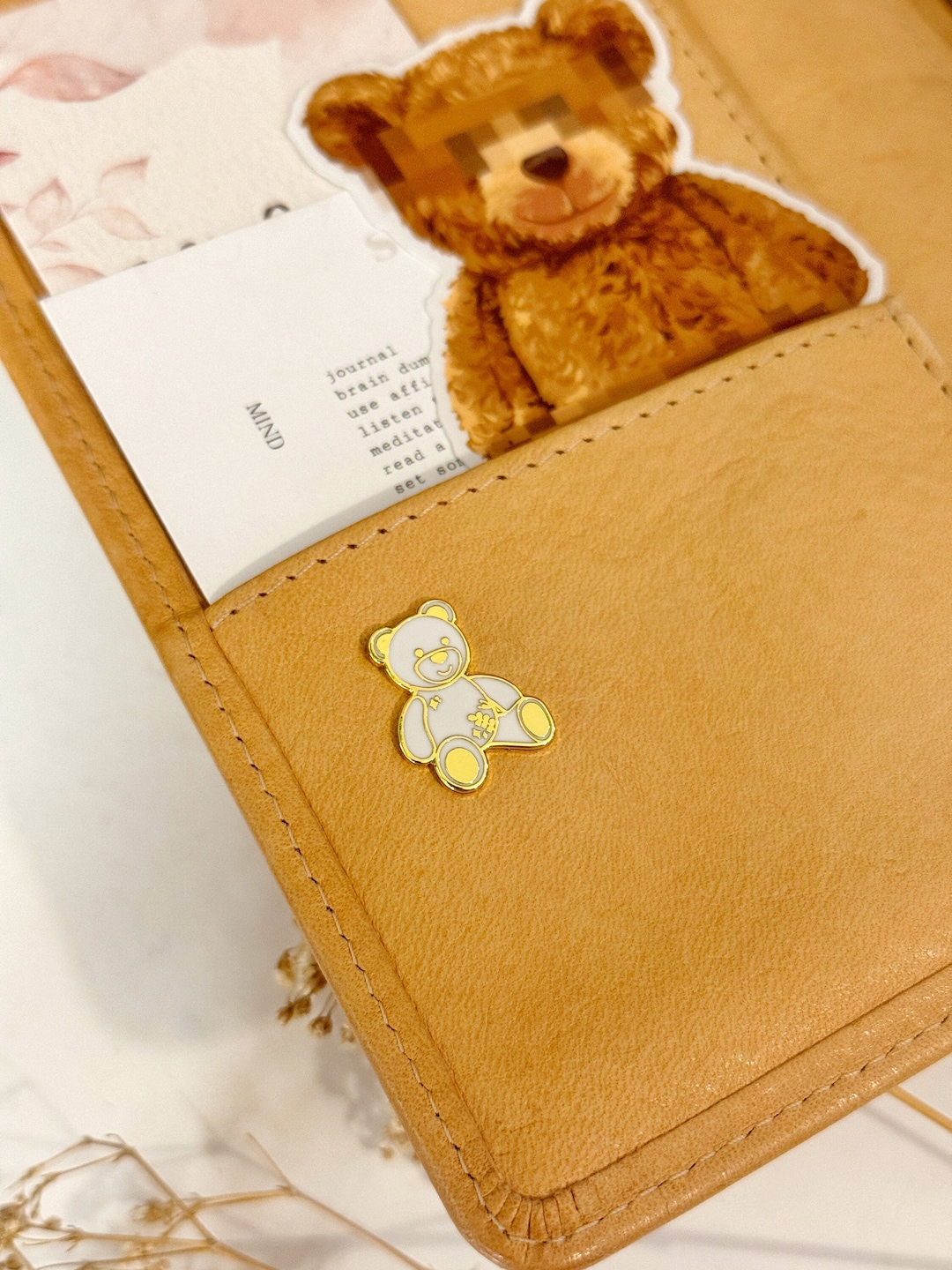 Magnetic Planner Charm | Teddy Bear | Enamel Planner Pin | Hobonichi ...