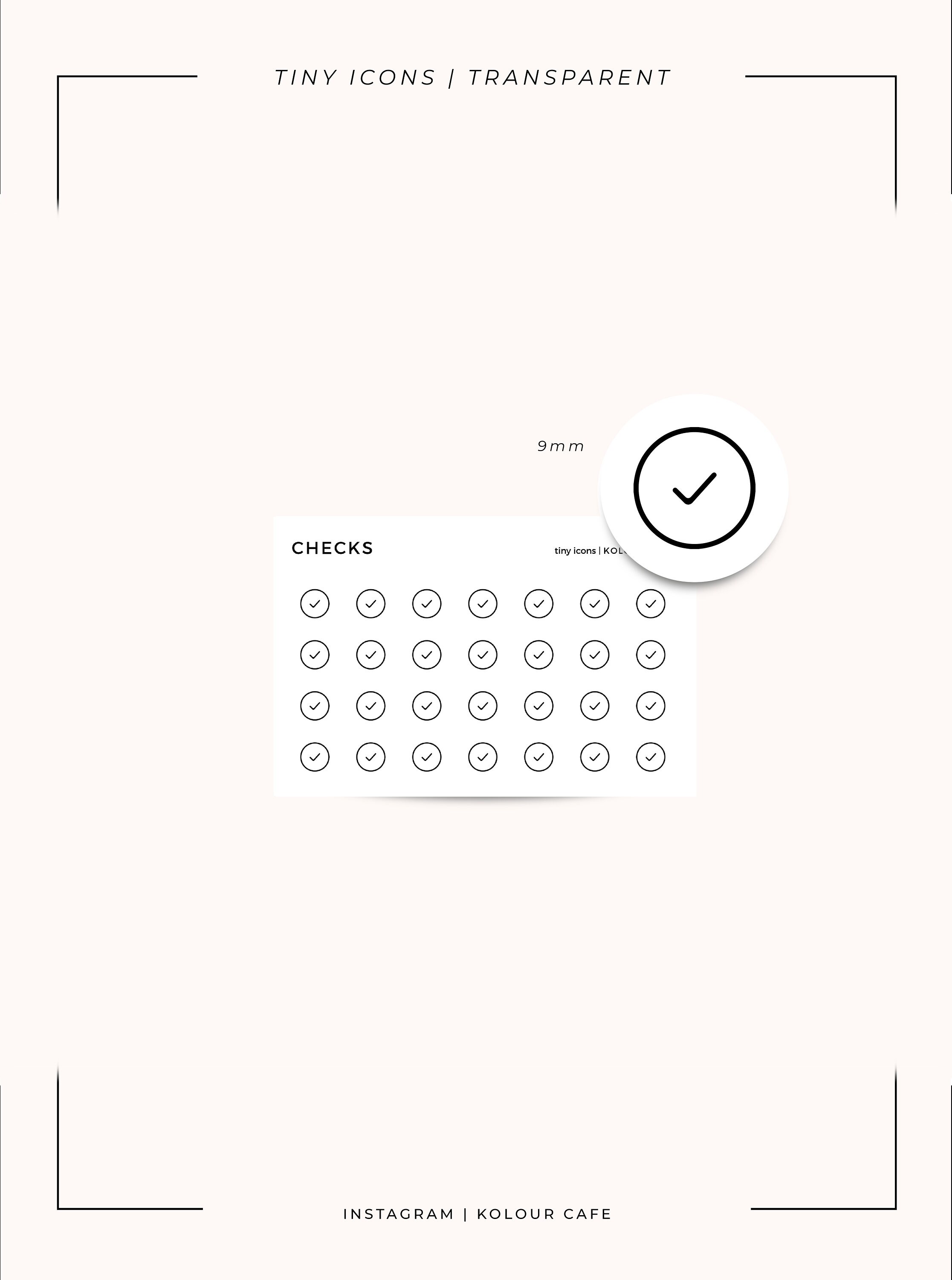 Mini Icon Stickers Check Marks Crosses Minimalist - Etsy