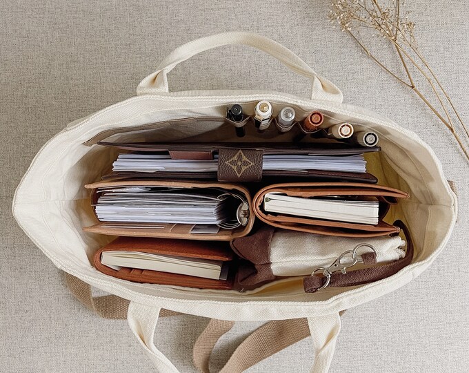 Planner Tote Bag Canvas Tote Bag Minimalist Kolour Kaddy - Etsy