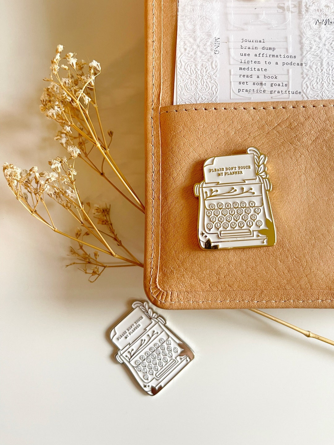 Magnetic Charm for Planners | Typewriter Magnet Enamel Pin | Minimalist ...