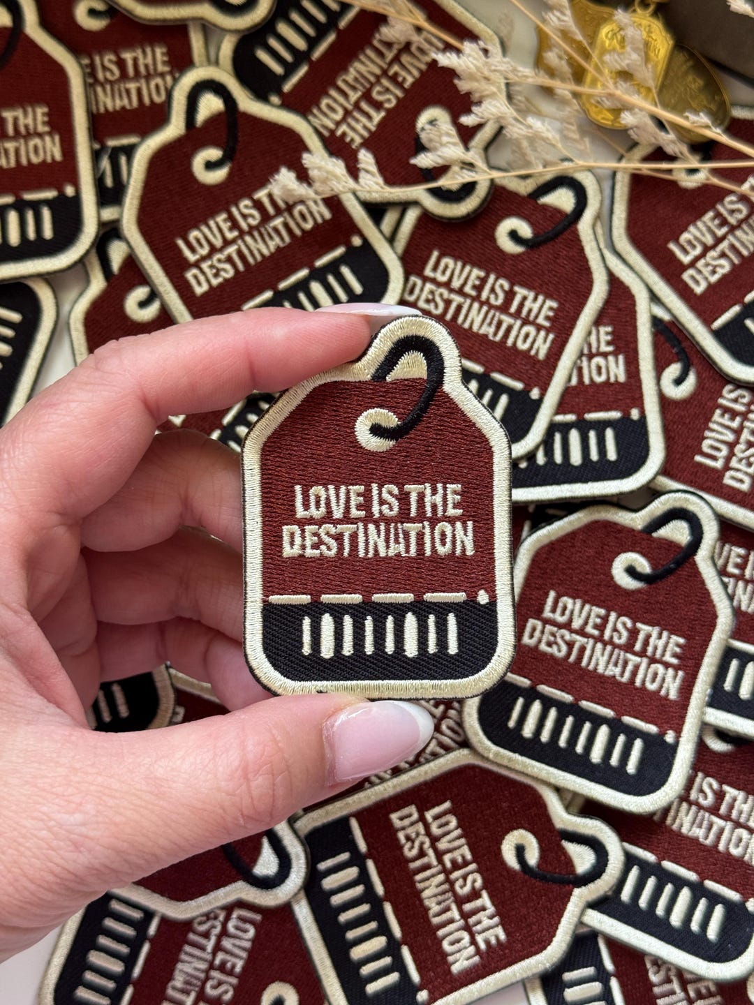 Stick on Travel Embroidered Patch | Love is the Destination | Applique ...