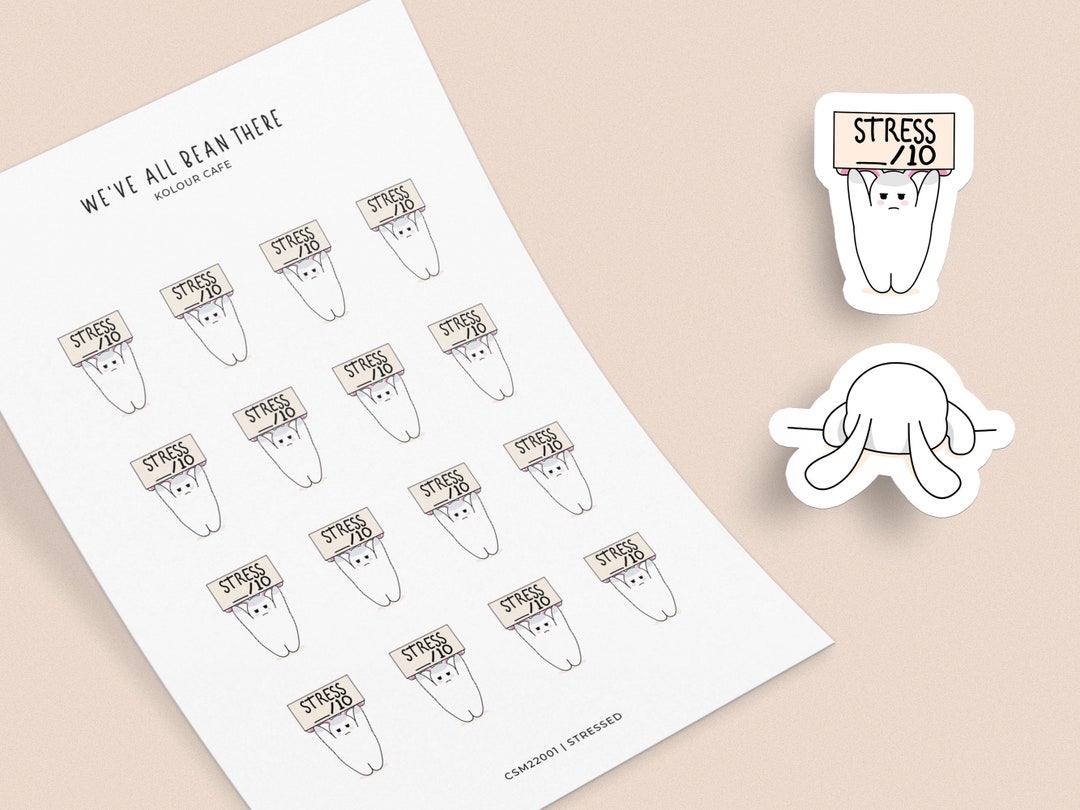 Stressed Frustrated Character Stickers | Funny Stickers | Happy Planner ...