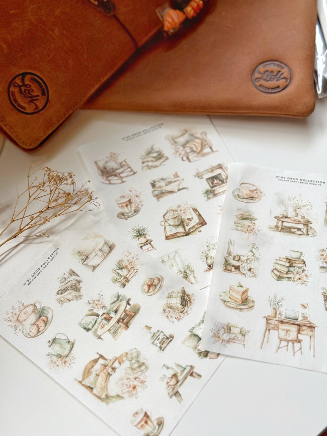 Neutral Aesthetic Home Stickers | Hygge Washi Sticker Style | Planners ...
