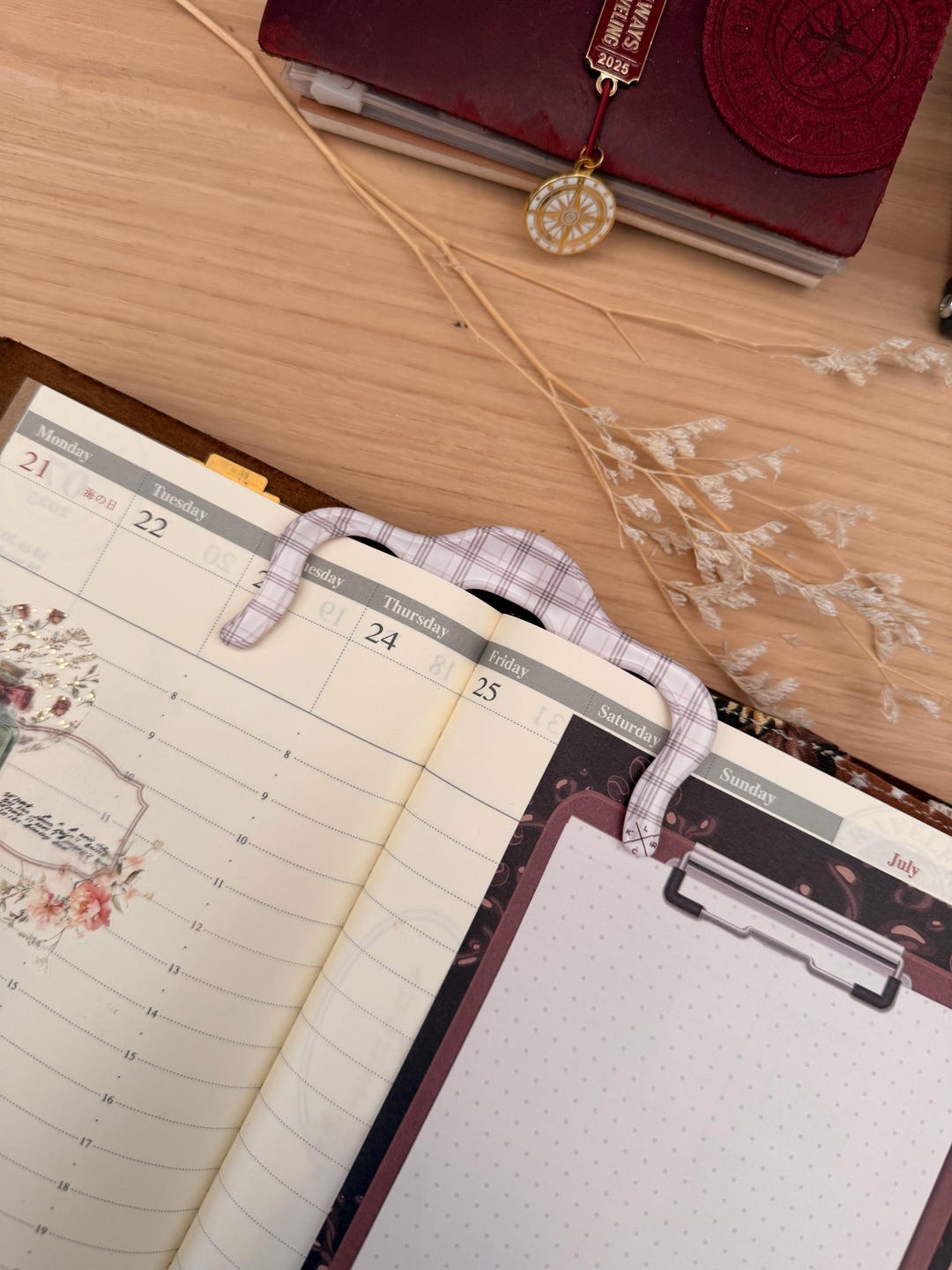 Beige Acrylic Page Holder | Page Minder for Planners, Books and ...