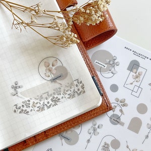 Planner Stickers | Transparent Matte | Floral Shape Functional Sticker ...