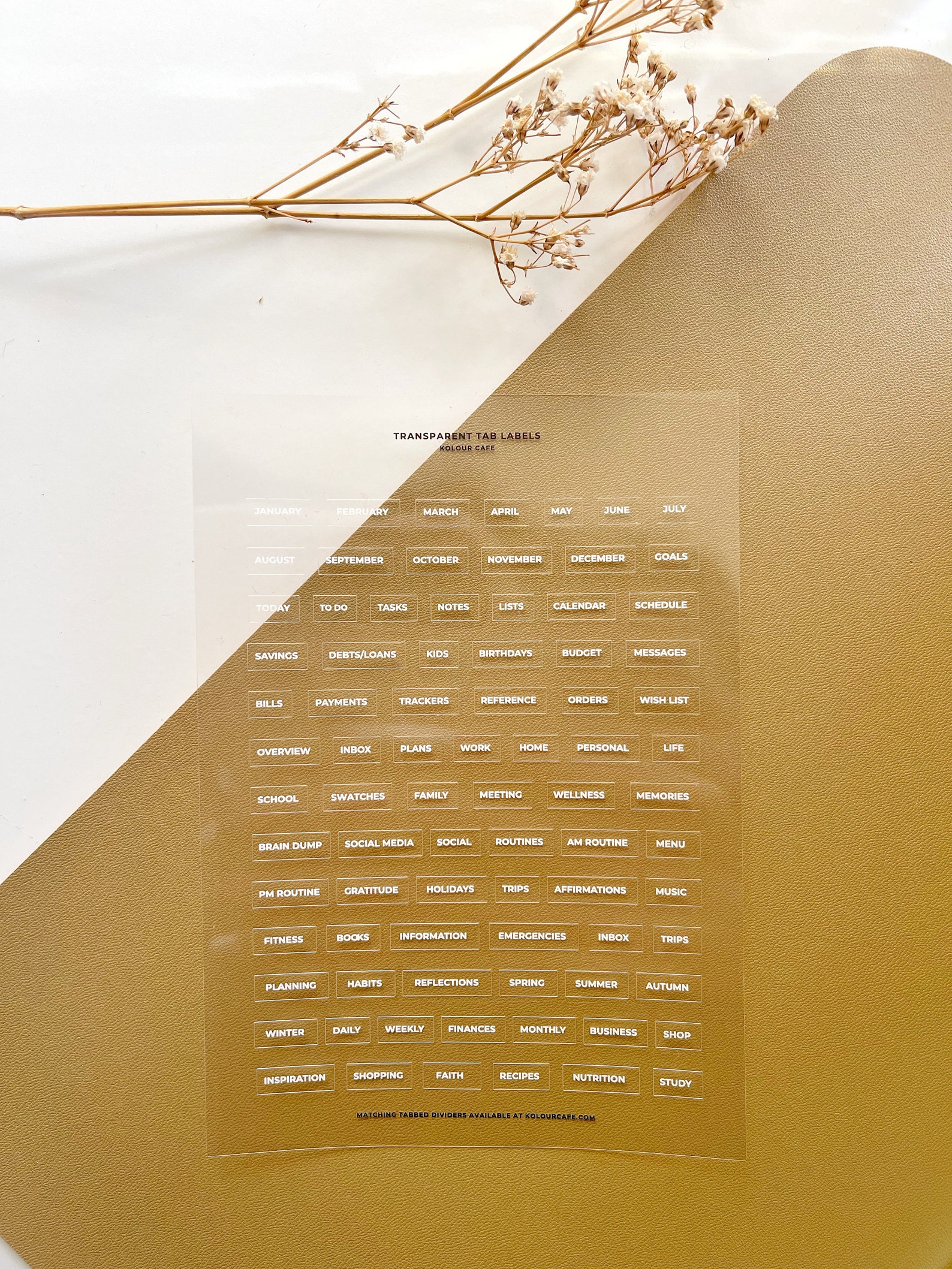 Planner Page Markers | White Font Tabs | Floating Tabs | Dividers ...