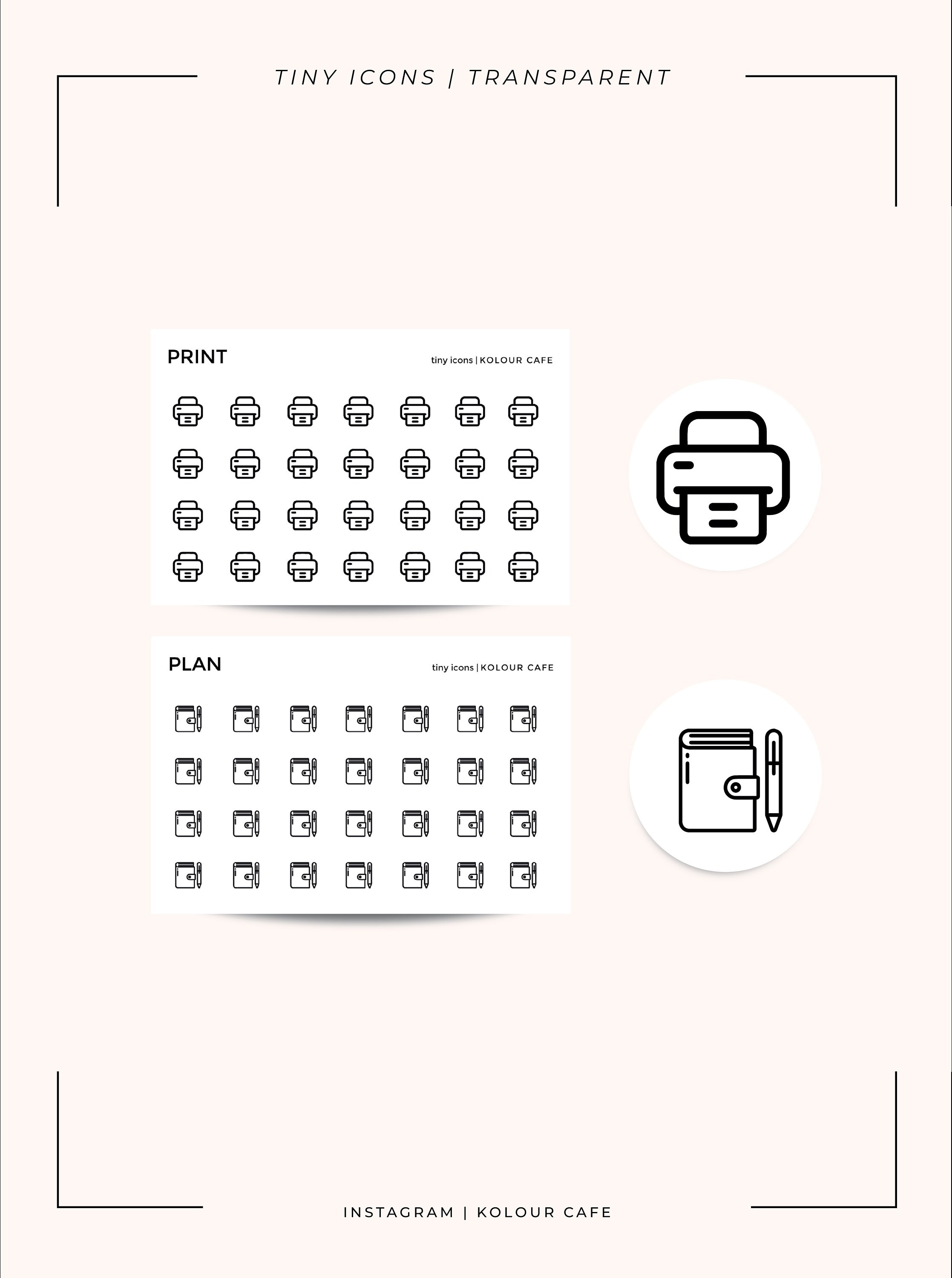 Mini Icon Stickers Planner Printer Minimalist Planner - Etsy