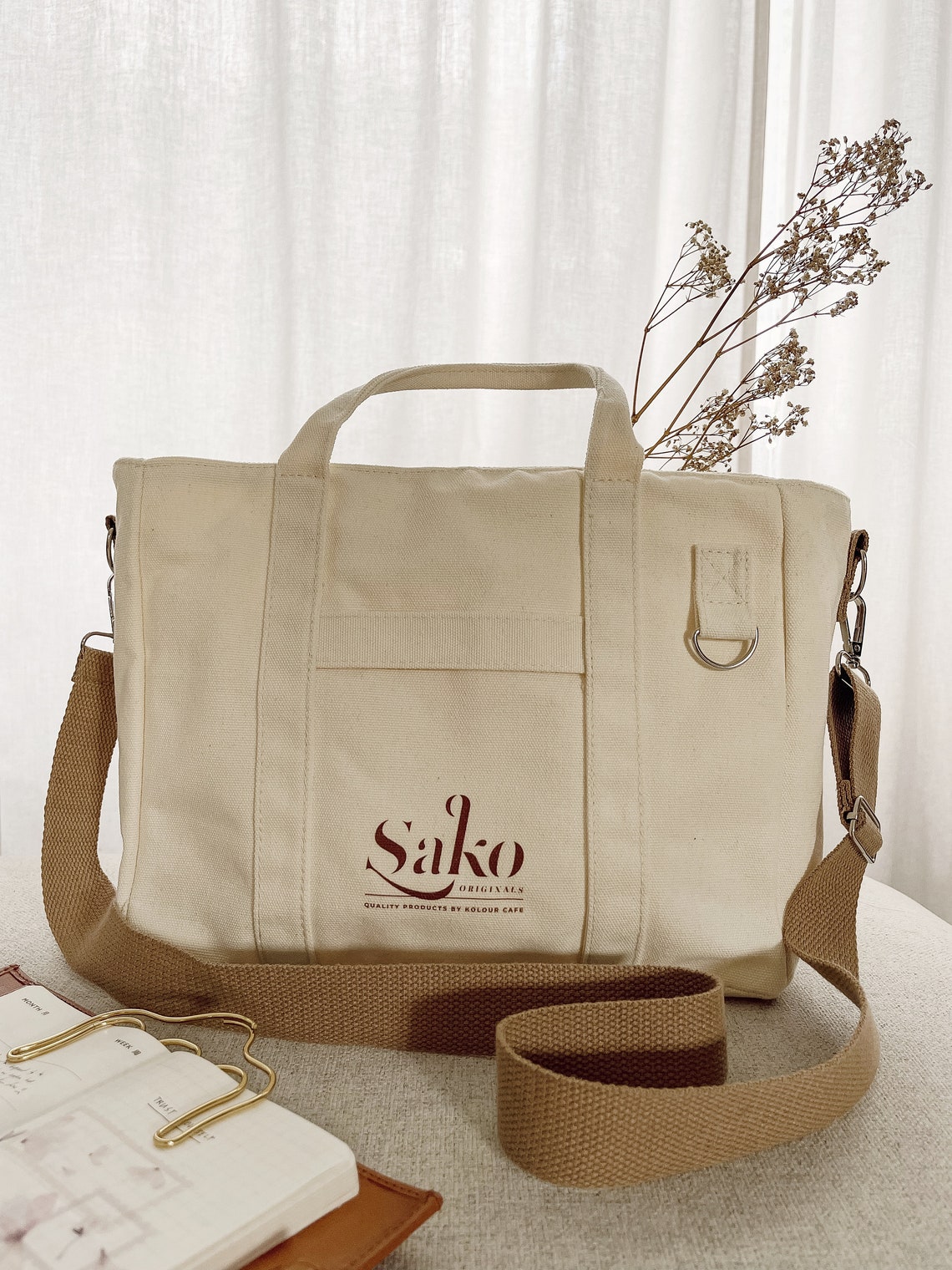 Planner Tote Bag Canvas Tote Bag Minimalist Kolour Kaddy - Etsy