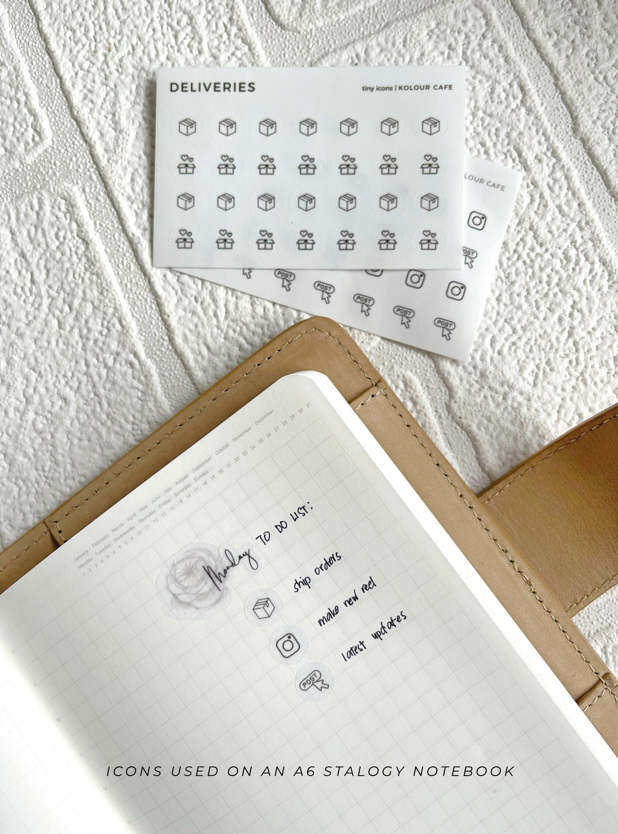 Mini Icon Stickers Gift Birthday Cake Minimalist Planner | Etsy