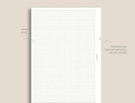 Paper A5 Printed Square Grid Note Planner Inserts Paper & Party ...
