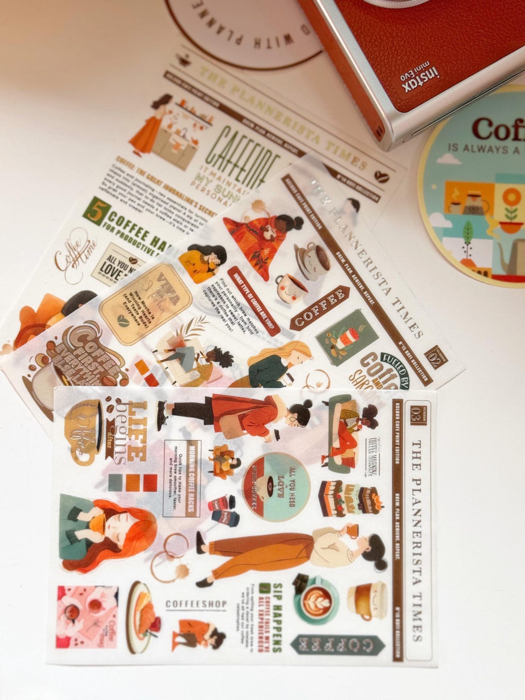 Coffee Foiled Washi Planner Stickers | Kofi 14 15 16 | Cafe Print ...