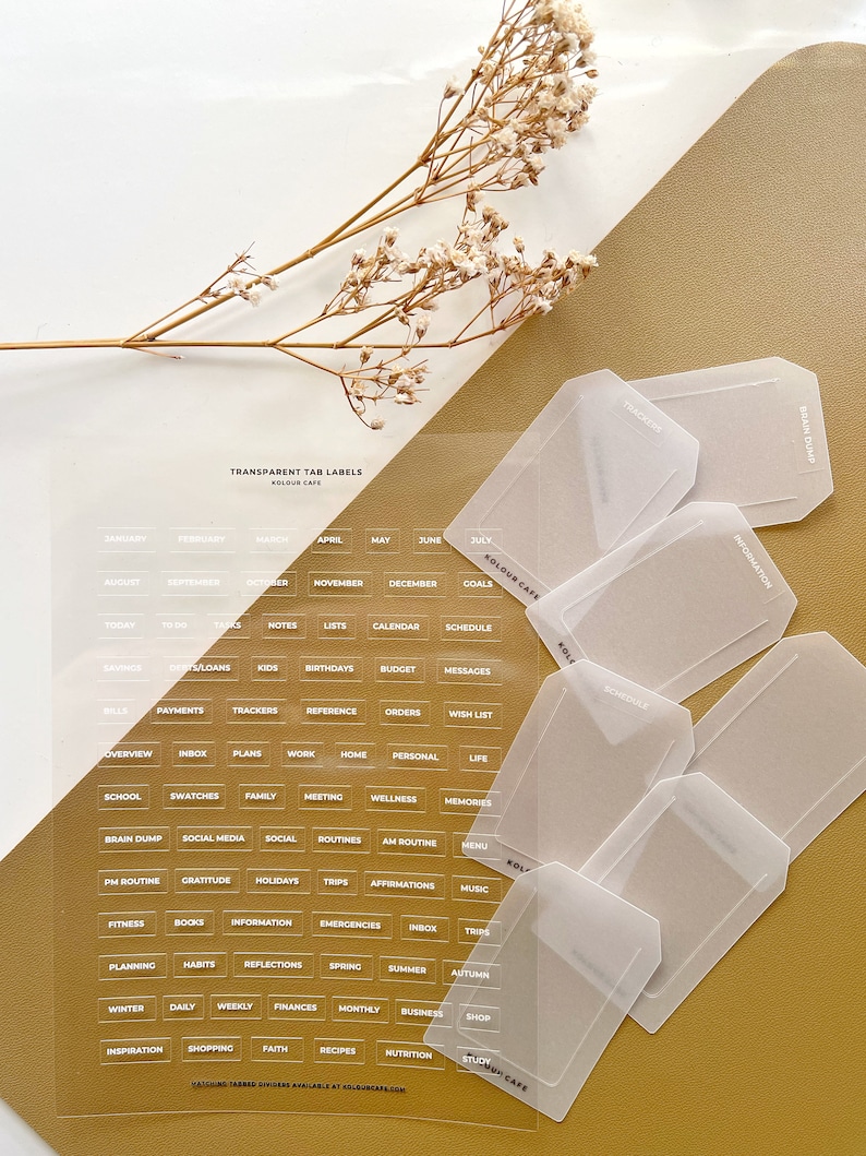 Planner Page Markers | White Font Tabs | Floating Tabs | Dividers ...