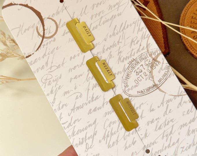 Brass Tabs Set | the ESSENTIALS Planner Tab Dividers L Gold Colored ...